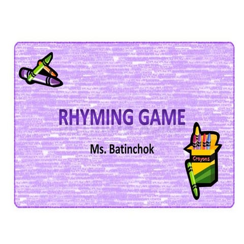 Rhyming game | PPTX