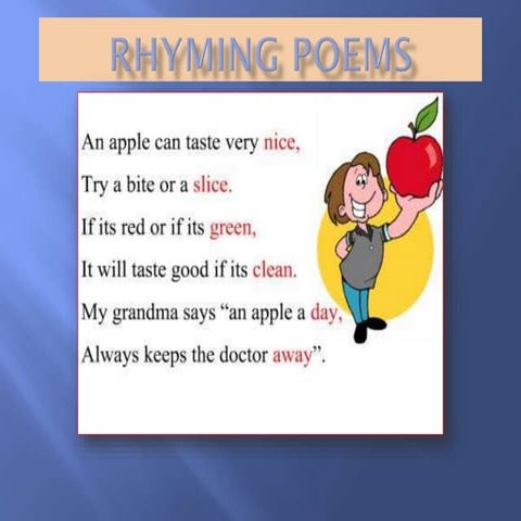 Rhyming poems compiled by Ms. Sweetmore | PPTX