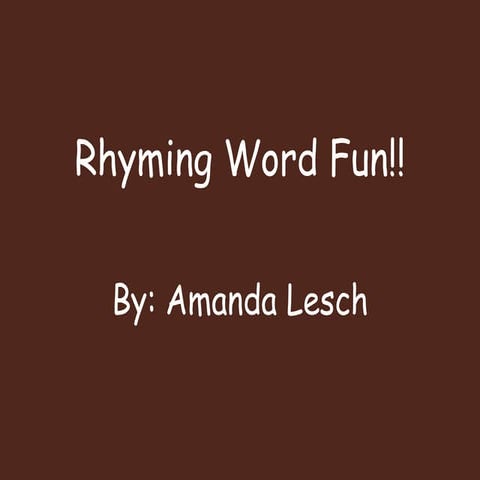 Rhyming Word Fun!! | PPTX