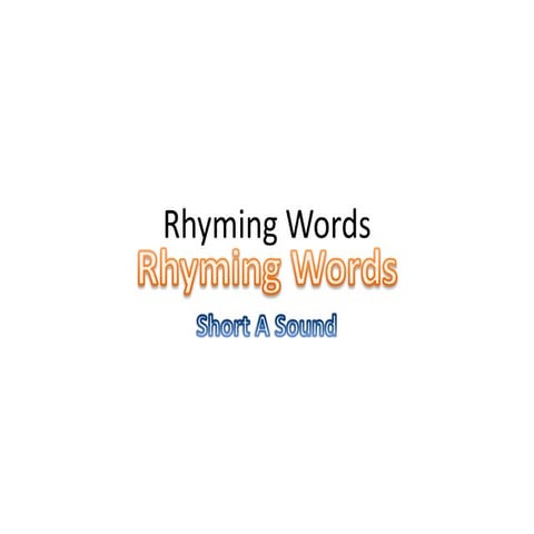 Rhyming Words | PPTX