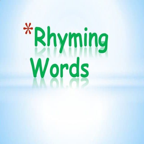 Rhyming words | PPTX