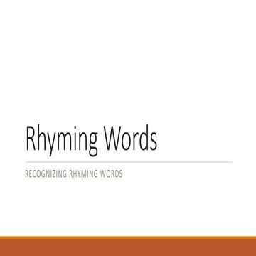 Rhyming words | PPT