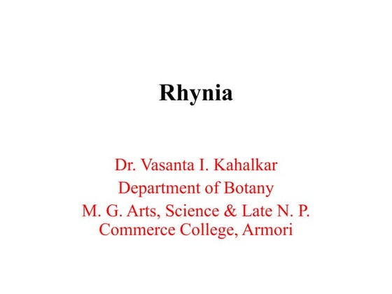 Rhynia | PPTX