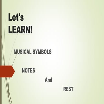 Rhythm (Notes & Rests) for lesson guide. | PDF