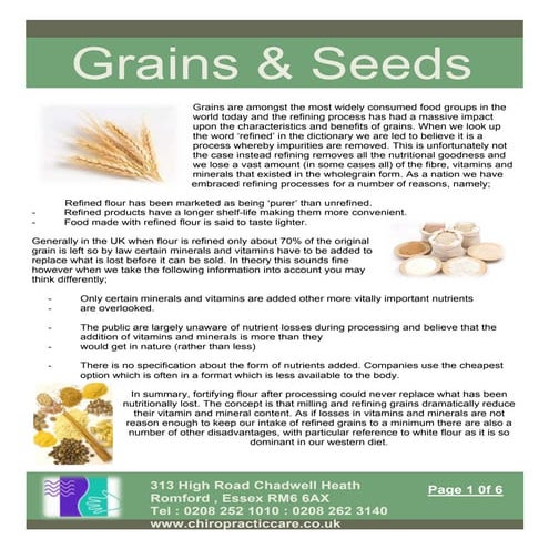 Grains & seeds leaflet | PDF | Digestive Disorders | Diseases and ...