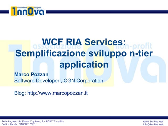 Wcf Ria Service Evento 1nn0va 2010 Ppt