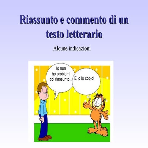 Riassunto commento | PPT