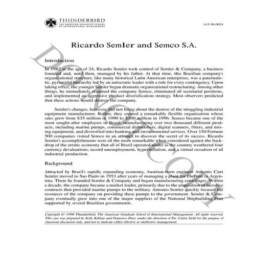 Ricardo semler & semco, thunderbird | PDF