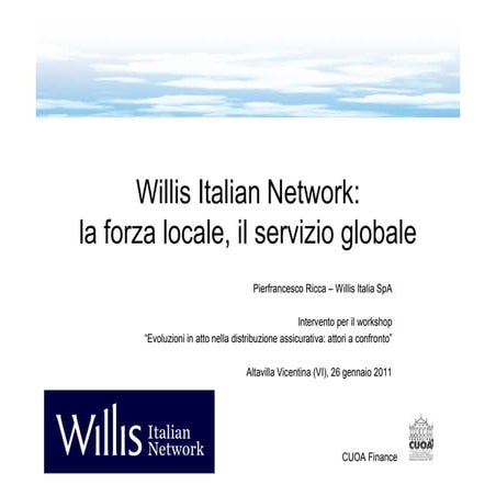 Il caso Willis Italian Network nella distribuzione assicurativa | PDF