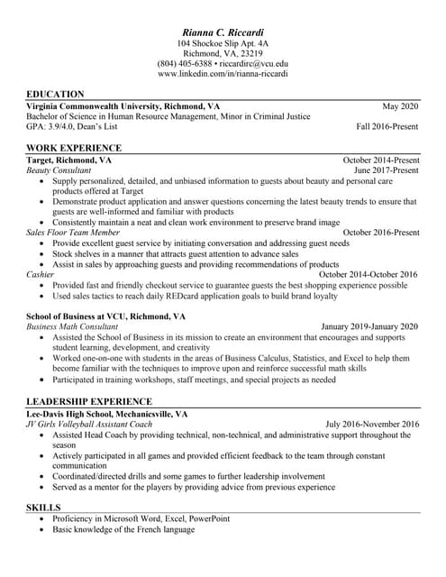 RBarton Resume-Fall 2016 | PDF