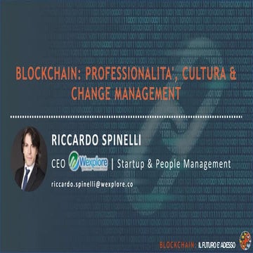 Blockchain: professionalità, cultura e change management - Riccardo ...