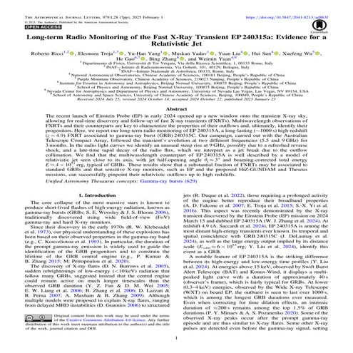Long-term Radio Monitoring of the Fast X-Ray Transient EP240315a ...