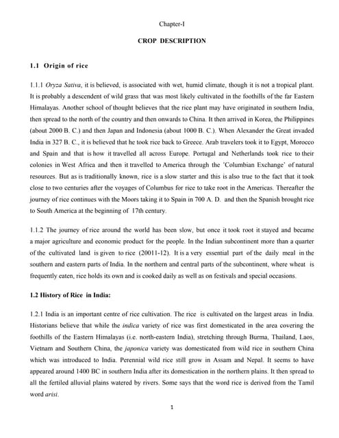 Rice Cultivation in India complete notes. | DOCX