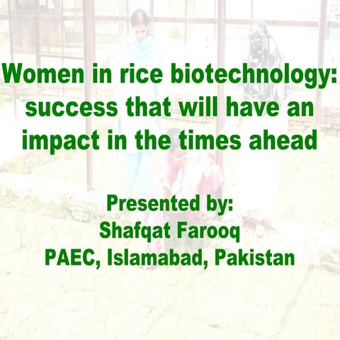 Rice biotechnology | PPT