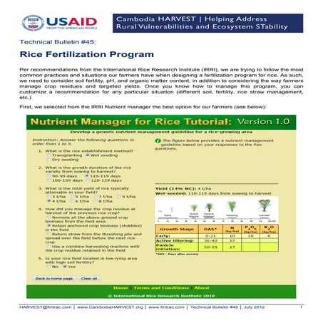 Rice fertilization program usaid | PDF
