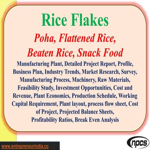 Rice Flakes, Poha, Flattened Rice, Beaten Rice, Snack Food ...