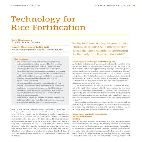 Rice Fortification Technology for future | PDF