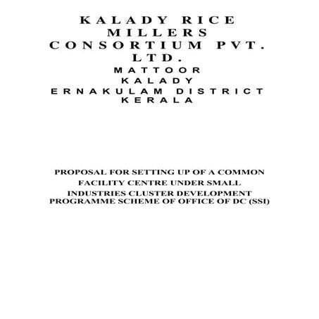 Rice millersclusterkalady project report | PDF