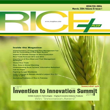 Rice plus magazine,march 2014 ,vol 6 ,issue 1 | PDF | Agriculture ...
