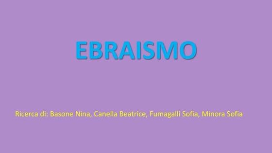 Ebraismo | PPT