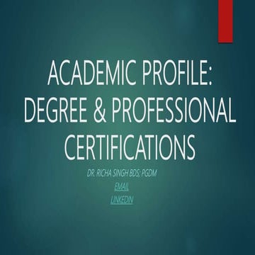 Academic and Professional profile | PPT