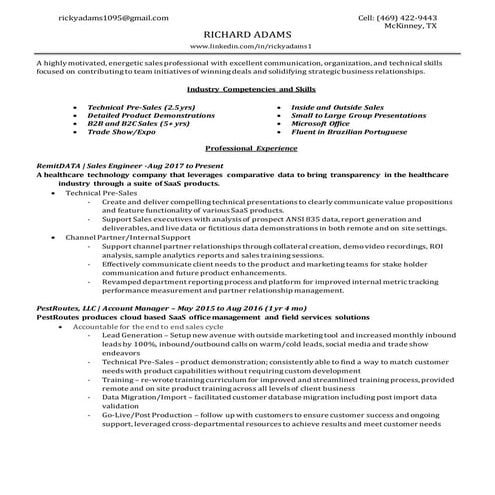 Richard Adams Resume | DOCX
