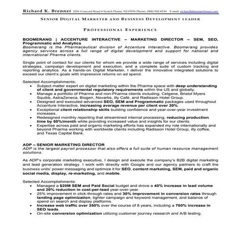 Richard brenner 2020 resume | PDF