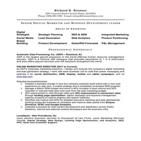 Richard brenner 2020 resume | PDF