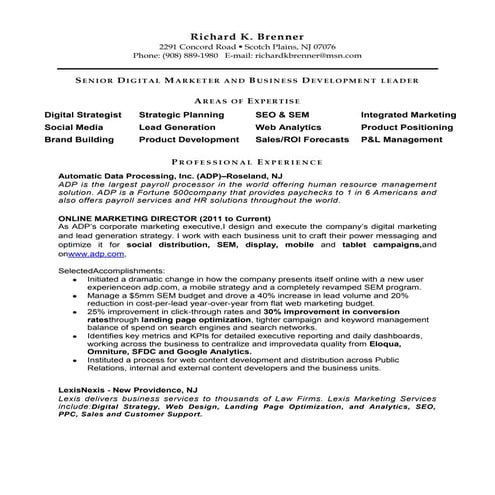 Richard brenner 2020 resume | PDF