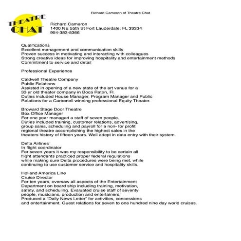 Richard Cameron's resume | PDF