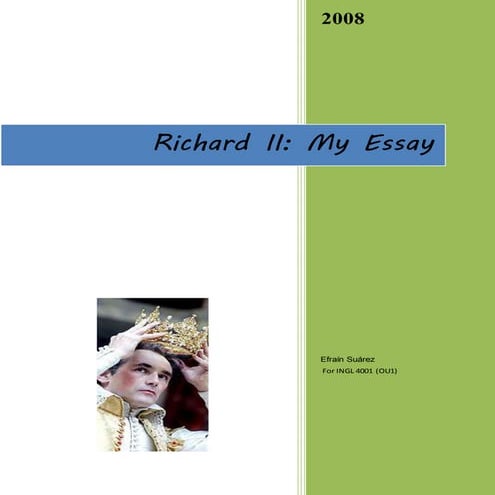 Richard ii my essay for ingl4001 | DOC
