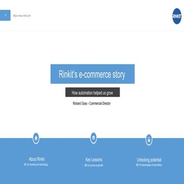 Chichester eCommerce Masterclass | The Story of Rinkit | PPT