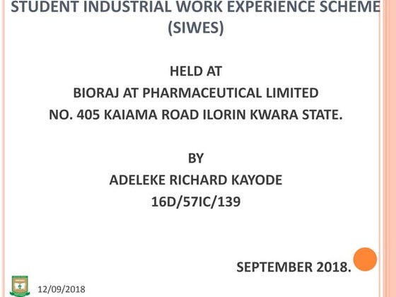 SIWES TECHNICAL REPORT SAMPLE | PDF