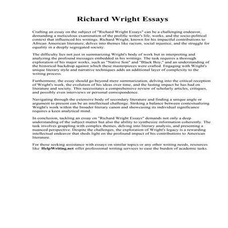 Richard Wright Essays.pdf | Education