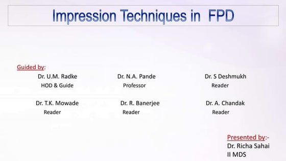 impression techniques for FPD | PDF | Oral care | Personal Care