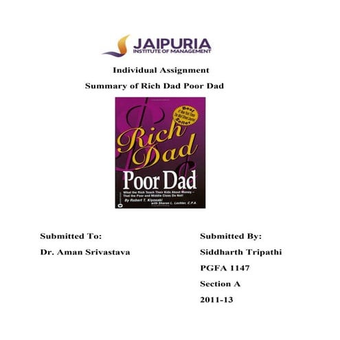 Rich dad poor dad summary | PDF
