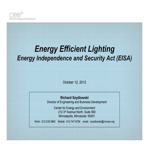 Energy Efficient Lighting and EISA | PDF | Power and Energy Industry ...