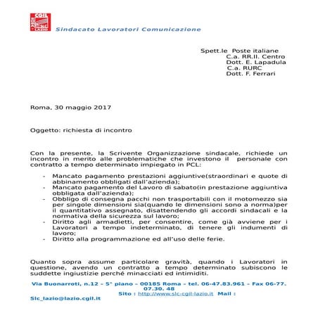 Richiesta di incontro ctd 1 | PDF