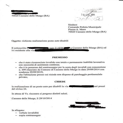 Richiesta parcheggio | PDF