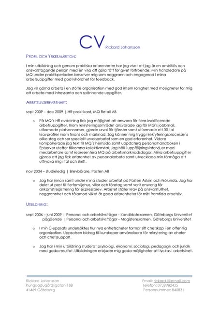 Cv2 per duvner | PDF