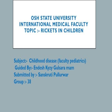 Rickets in children ppt.pptx in pediatric patient | PPTX