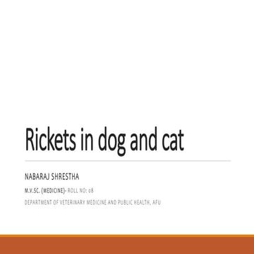 Rickets in dogs; etiology, diagnosis and management | PPTX