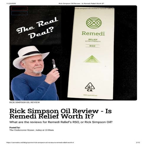 Rick Simpson Oil Review - Is Medi Relief Worth It? | PDF