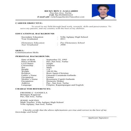 Rickyboy resume | DOC