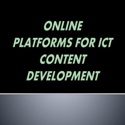 online platforms for ict content development | PPTX | Social Networking ...