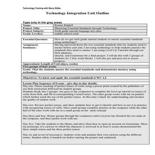 Riddell tech unit_outline | PDF