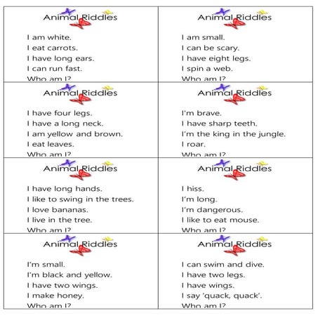 Animal Riddles | DOCX