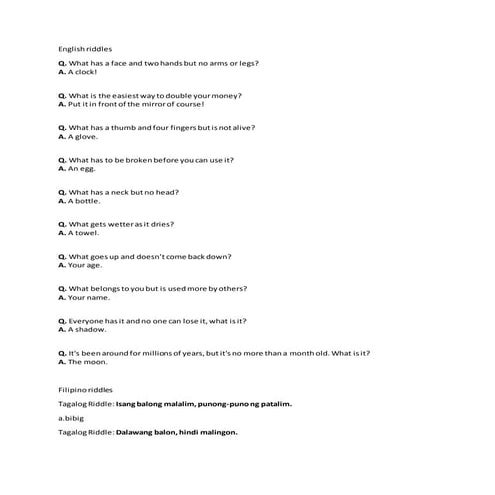 Riddles | DOCX