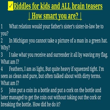 Riddles for kids and all brain teasers | PDF