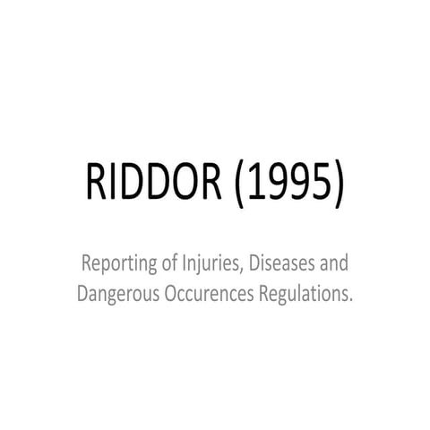 Riddor (1995) | PPTX